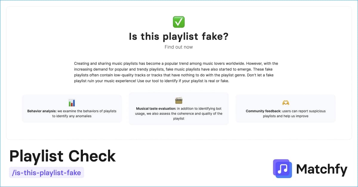 Matchfy | Playlist Check