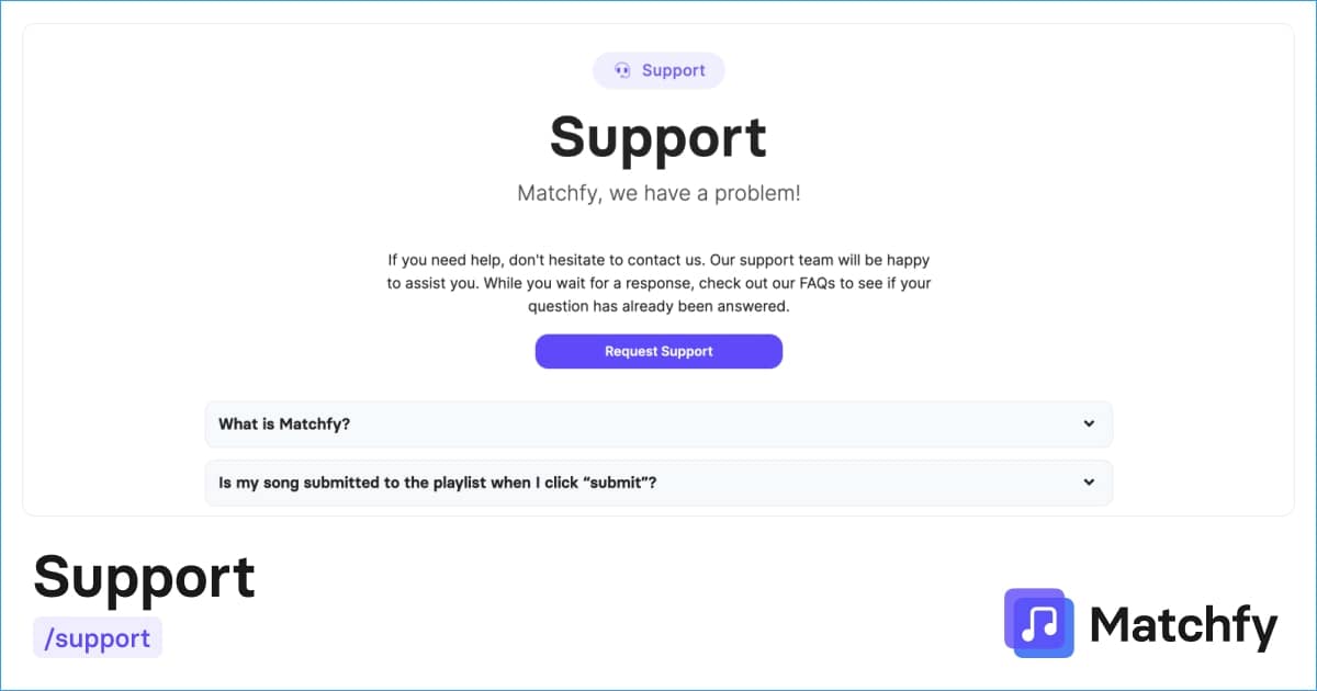 Matchfy | Soporte